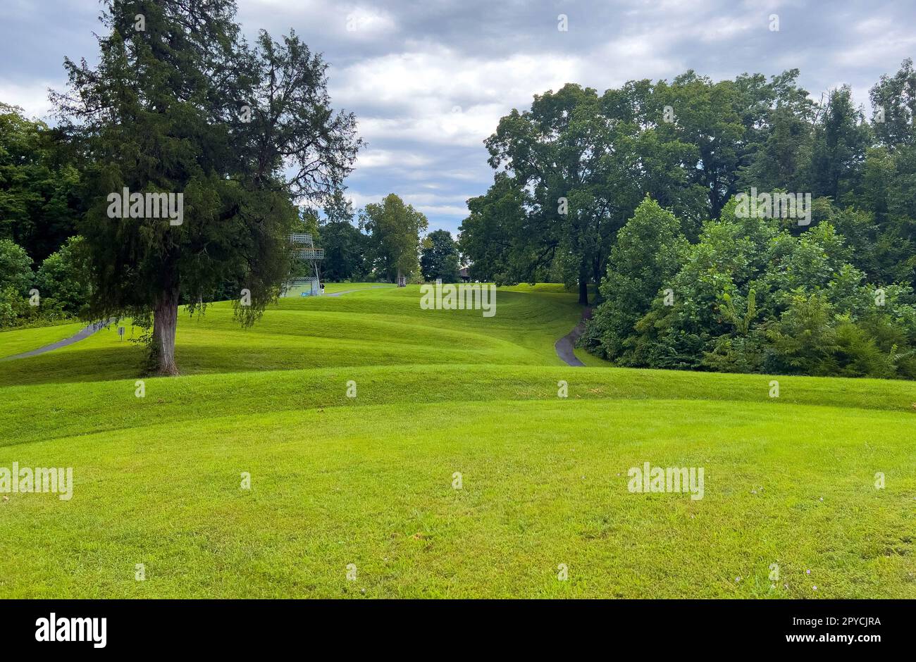 Prehistoric Native American earthworks Great Serpent Mound Ohio Stock ...