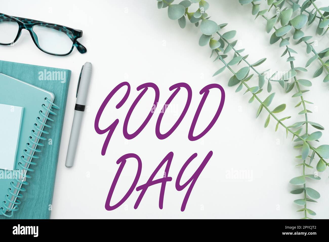 Text caption presenting Good Day. Word for Enjoying the moment with ...