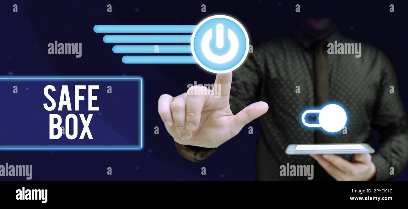 Handwriting text Safe Box. Conceptual photo A small structure where you ...