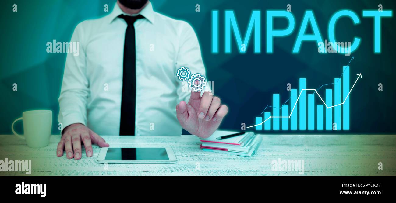 Text showing inspiration Impact. Business idea action of one object ...