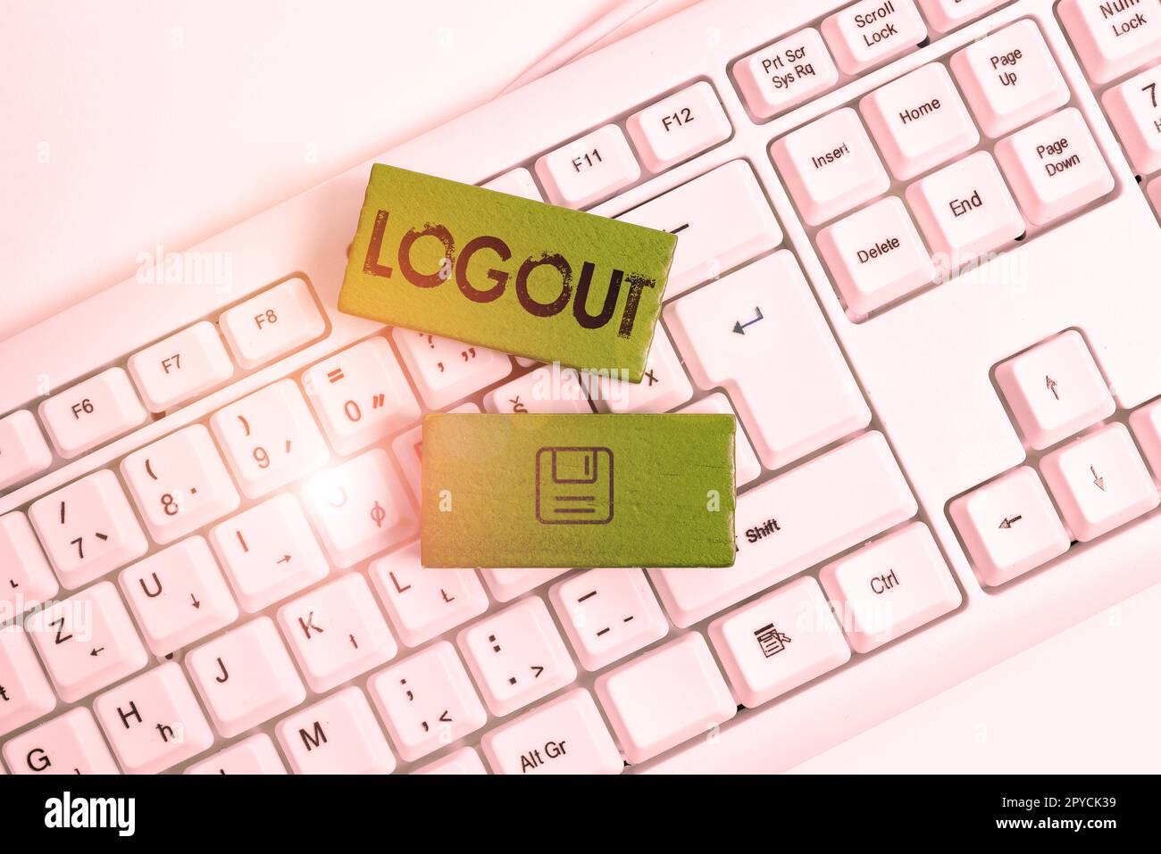 Conceptual Caption Logout Internet Concept Go Through Procedures To Conclude Use Of Computer