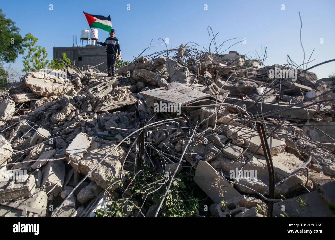 May 3, 2023, Salfit, West bank, Palestine: A Palestinian holds a ...