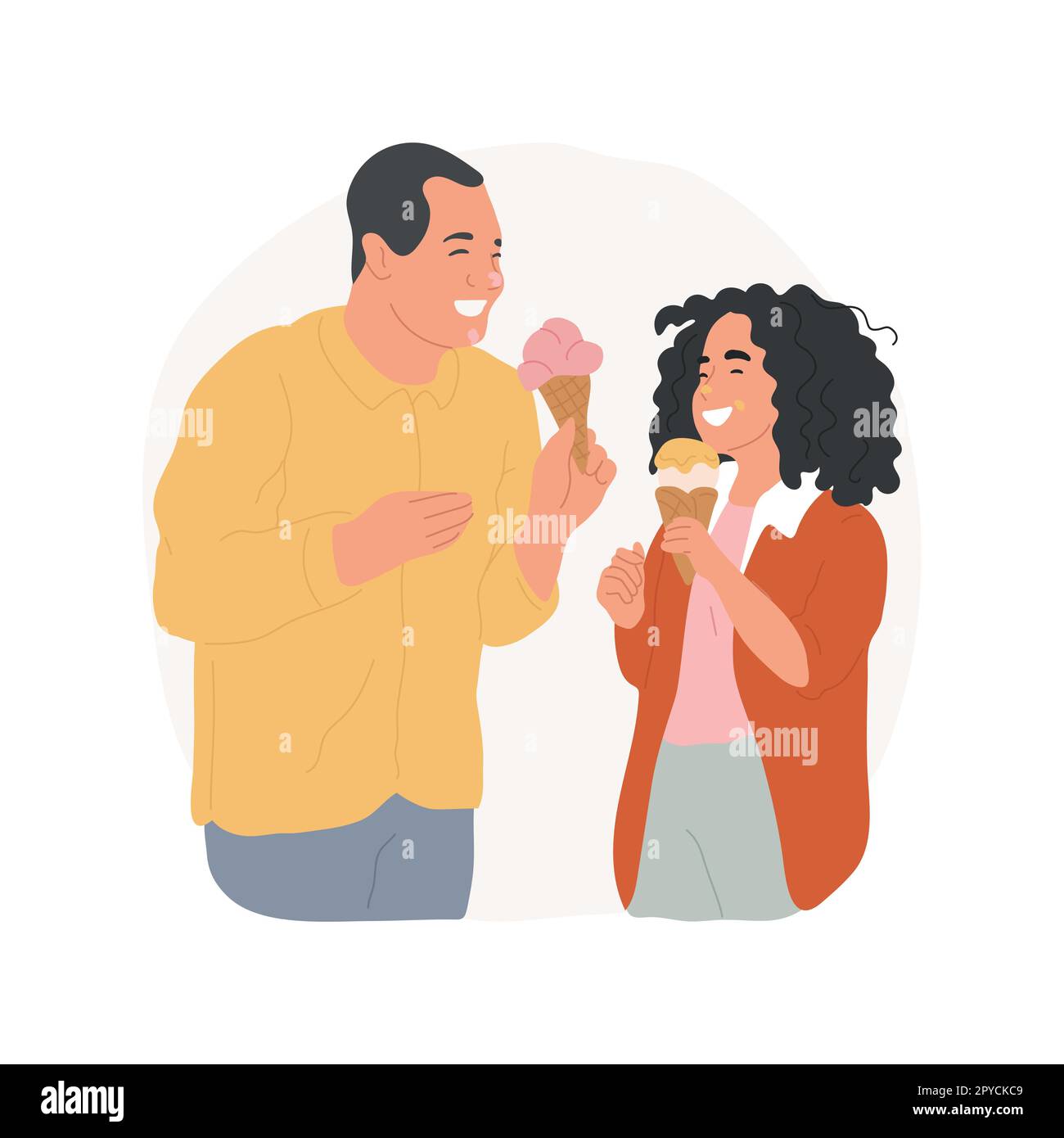 Having fun isolated cartoon vector illustration. Father and daughter ...