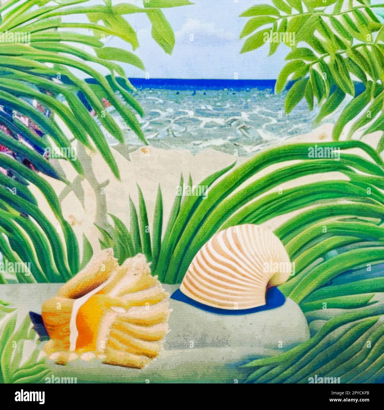 Seashell Beach Painting