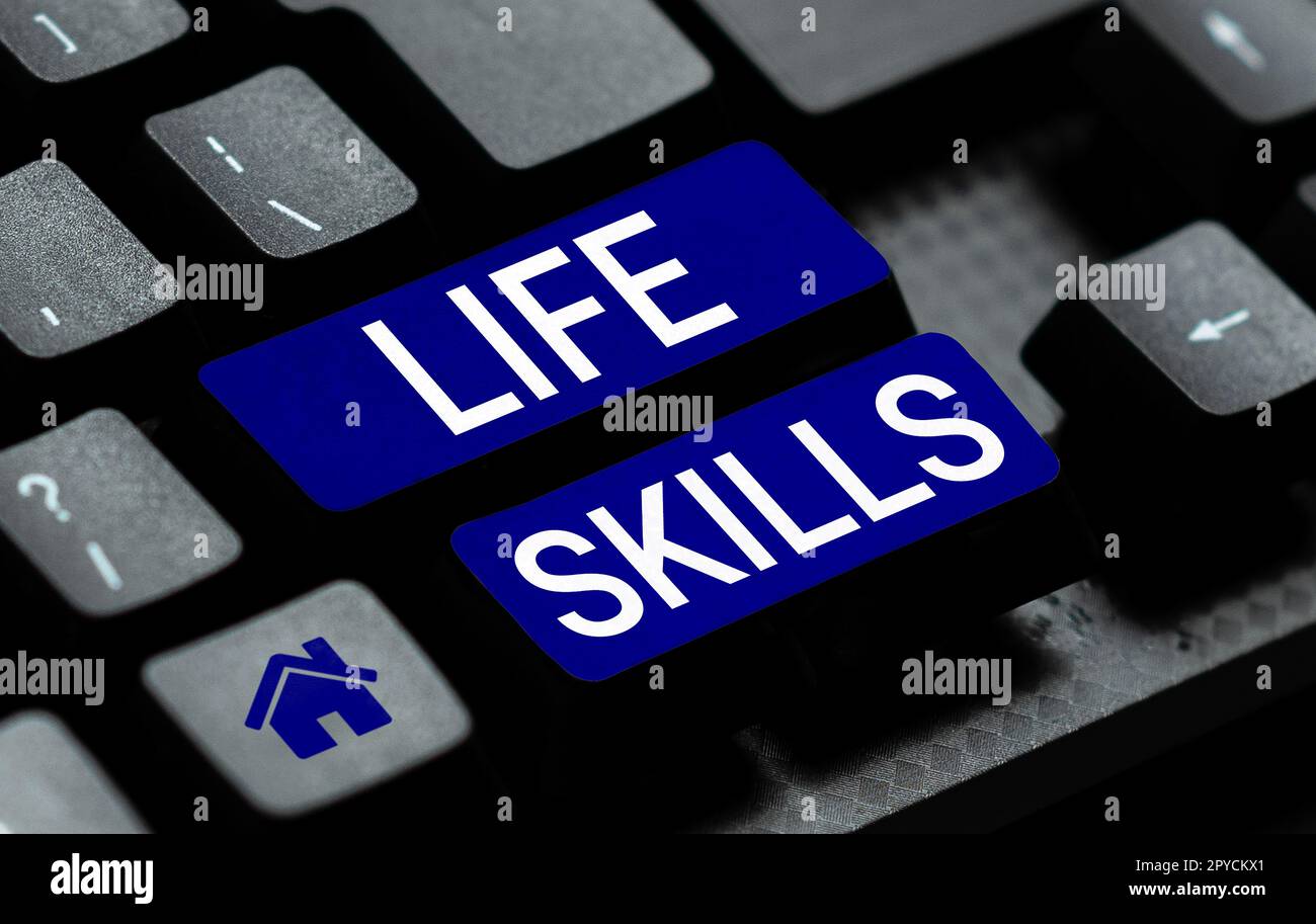 Hand writing sign Life Skills. Business showcase that is necessary or ...