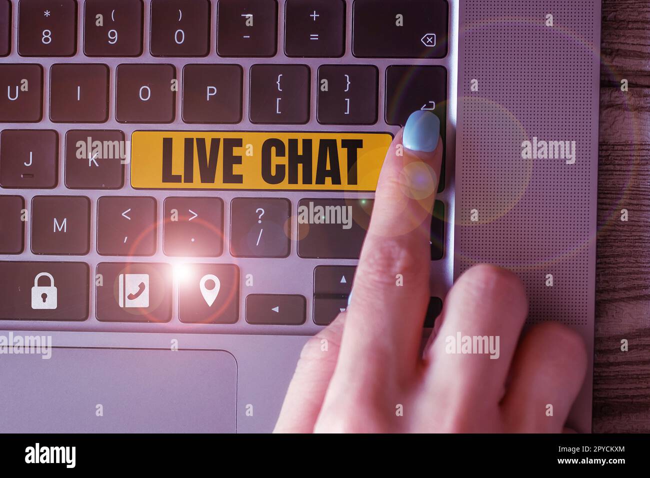 Text sign showing Live Chat. Business idea talking with friend or ...