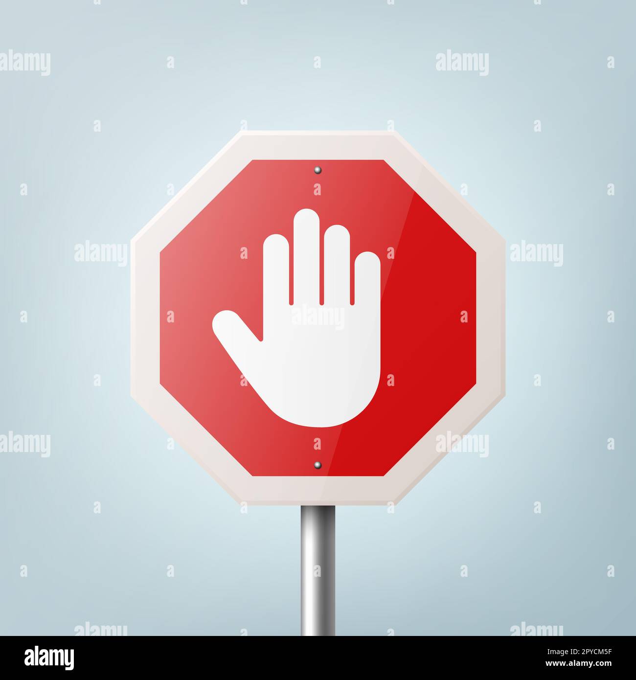 Do Not Enter. Vector White and Red Round Glossy Prohibition Stop Sign ...