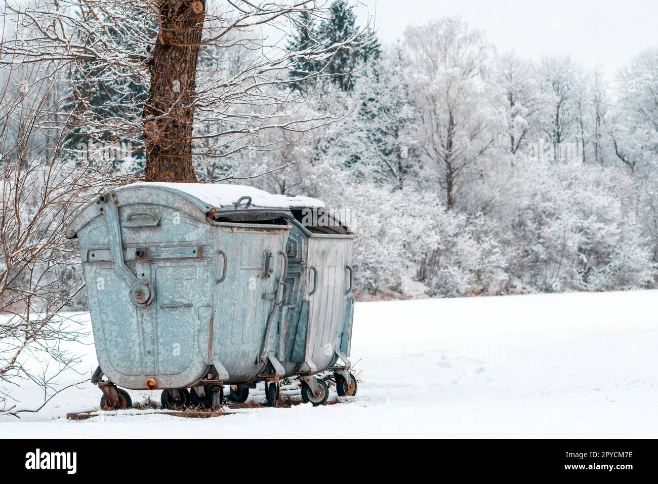 Garbage containers in the nature Stock Photo - Alamy