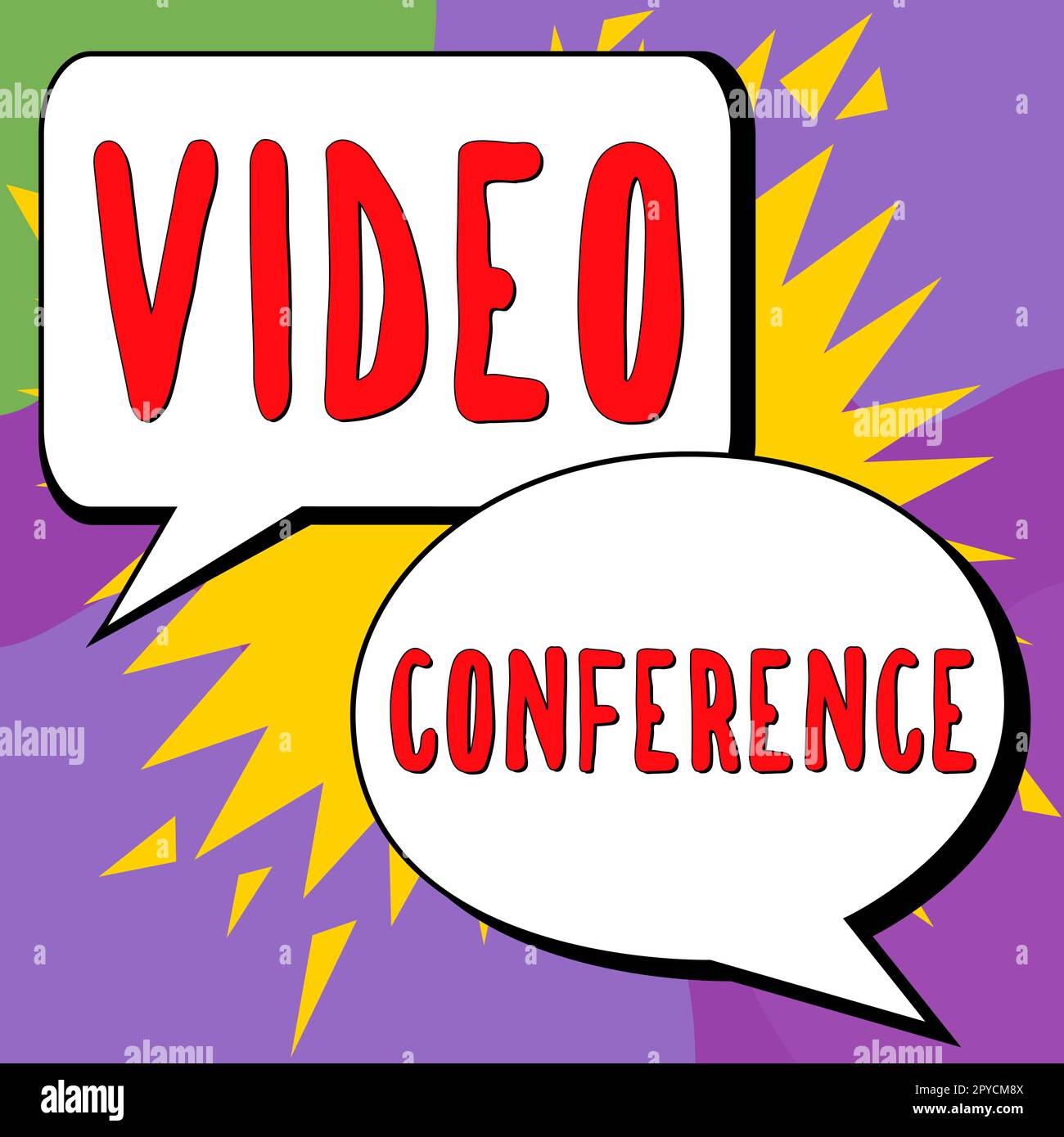 Conceptual display Video Conference. Business showcase people in remote ...