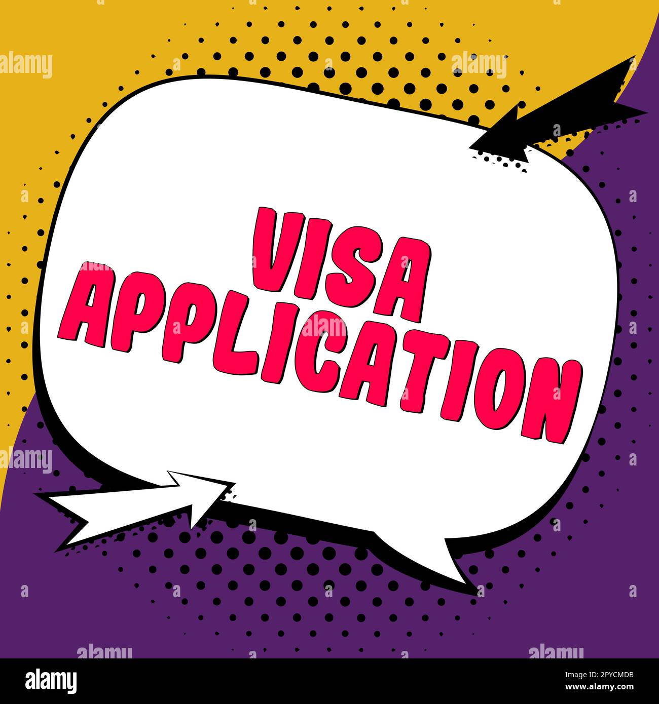 Writing displaying text Visa Application. Business concept an process ...