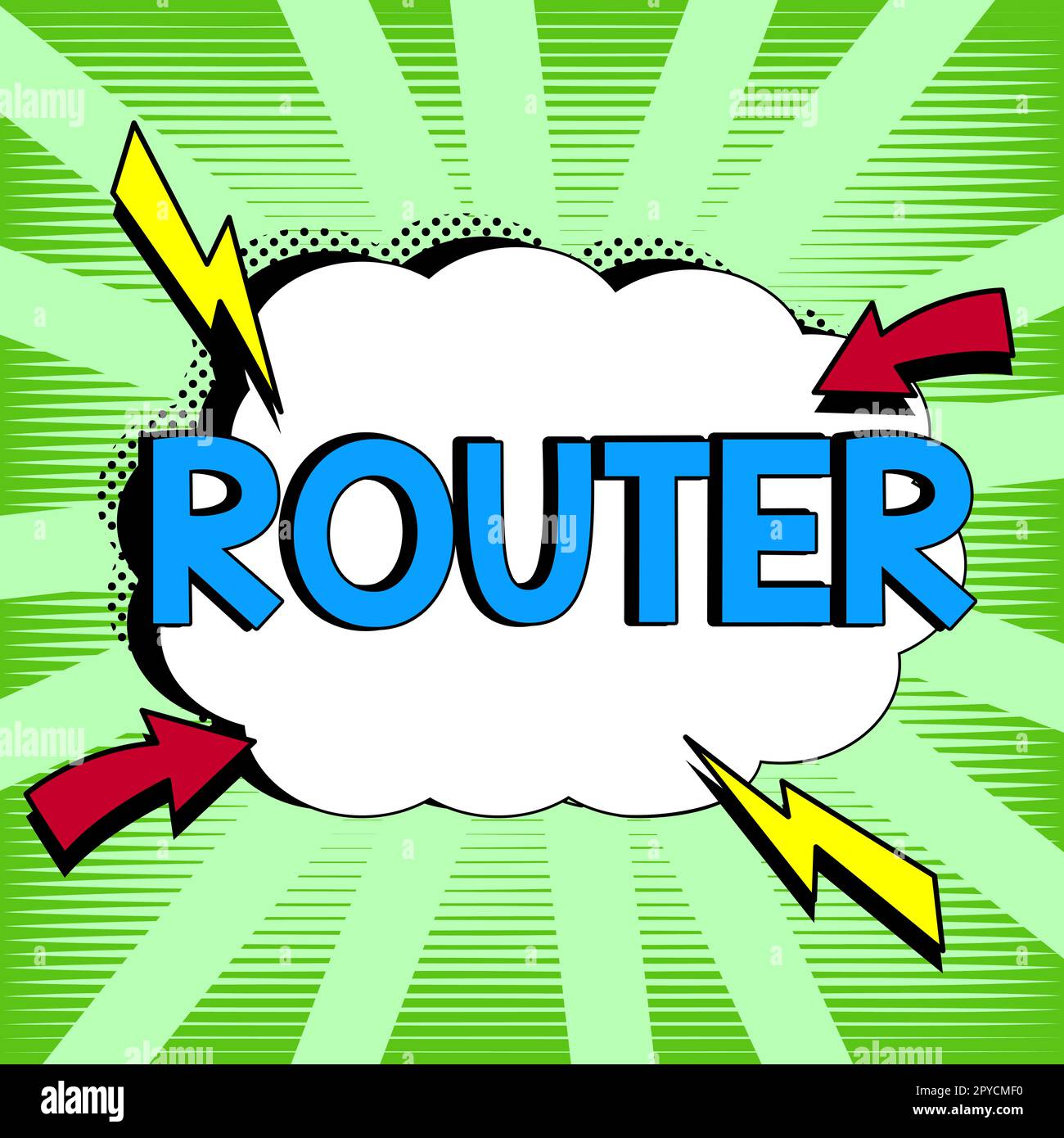 Handwriting text Router. Business overview power tool with shaped ...