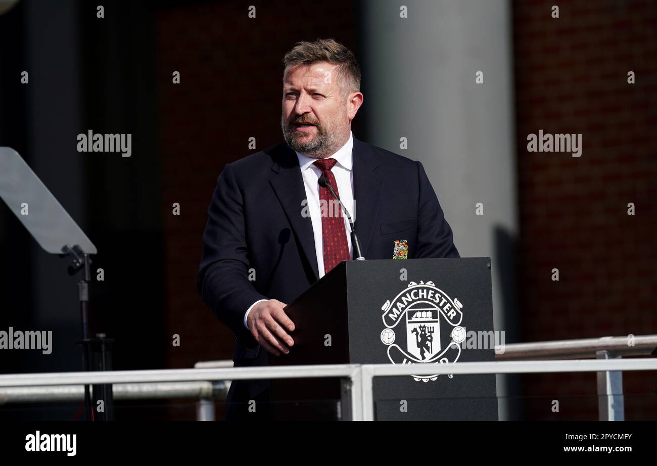 Manchester United Chief Executive Officer Richard Arnold speaks as a ...