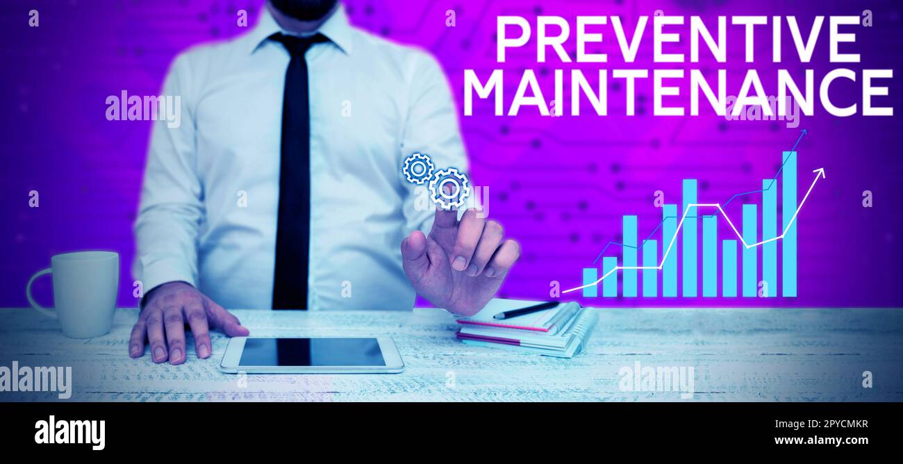 Writing displaying text Preventive Maintenance. Concept meaning Avoid ...