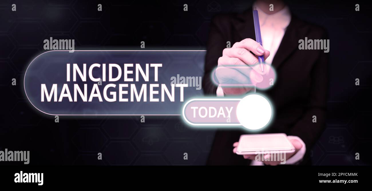 Sign displaying Incident Management. Internet Concept Process to return ...