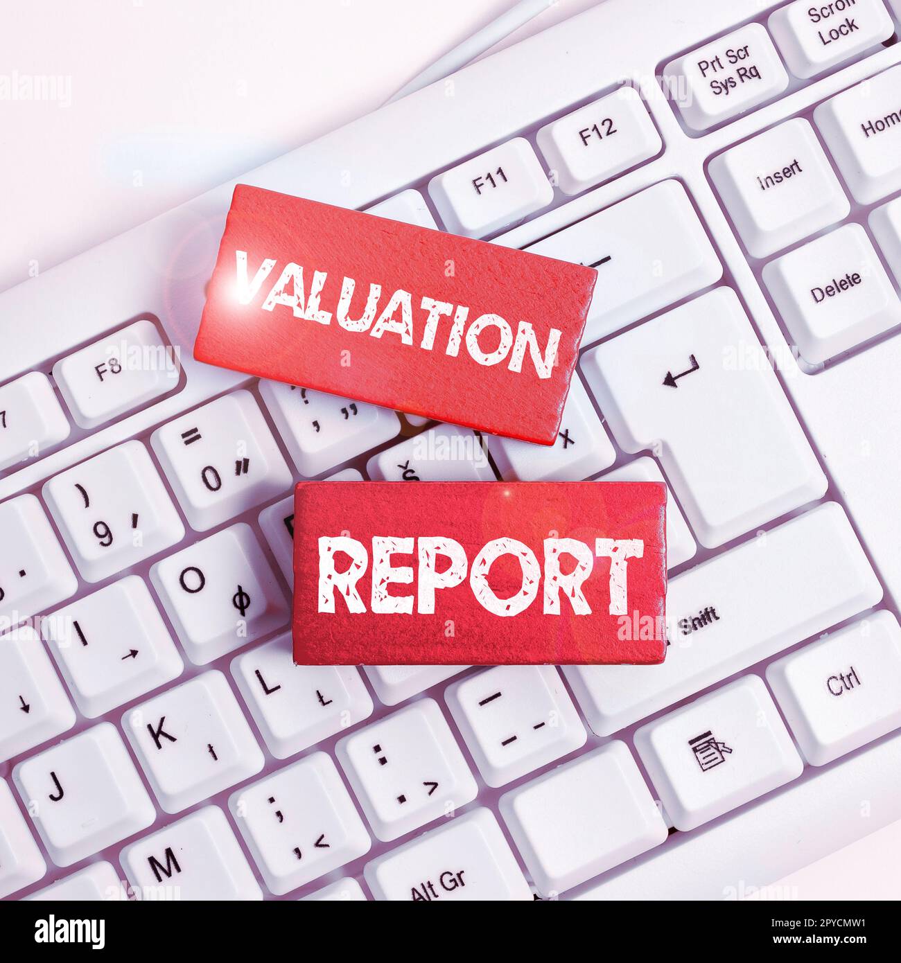 Hand writing sign Valuation Report. Word for process of determining the ...