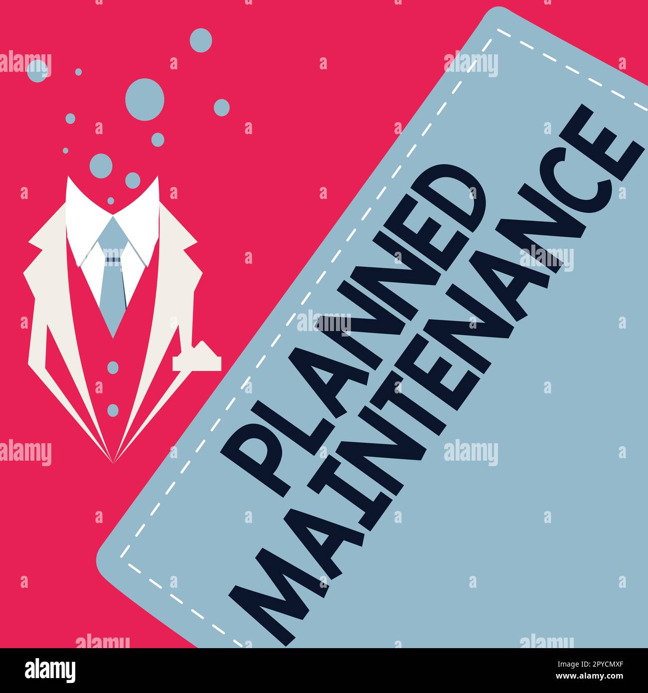 Hand writing sign Planned Maintenance. Internet Concept Check ups to be ...