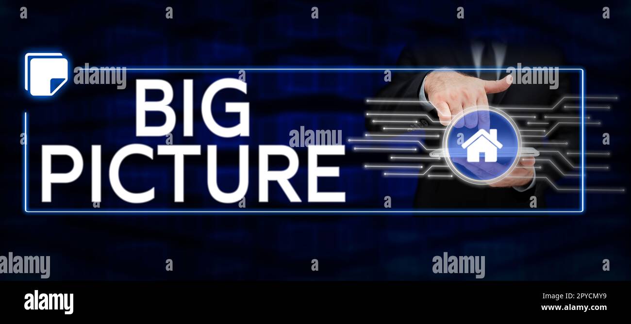 Inspiration showing sign Big Picture. Word for most important facts ...