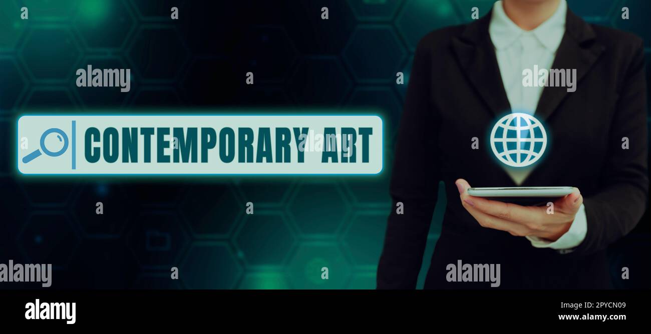 Conceptual caption Contemporary Art. Business overview made today by ...