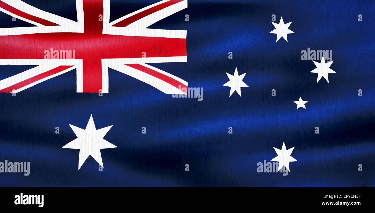 Australia flag - realistic waving fabric flag Stock Photo - Alamy