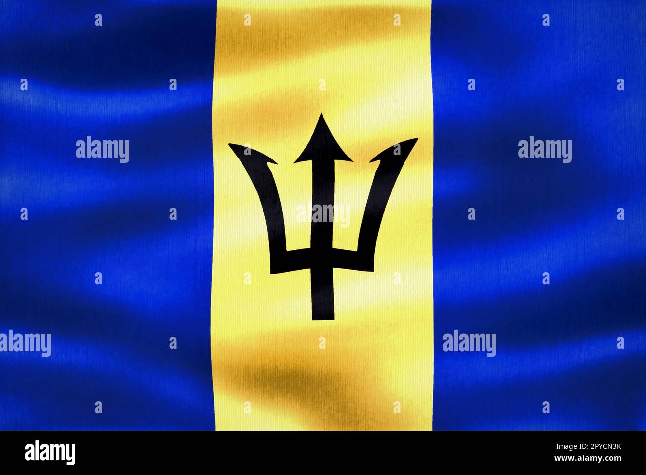 Barbados flag - realistic waving fabric flag Stock Photo - Alamy