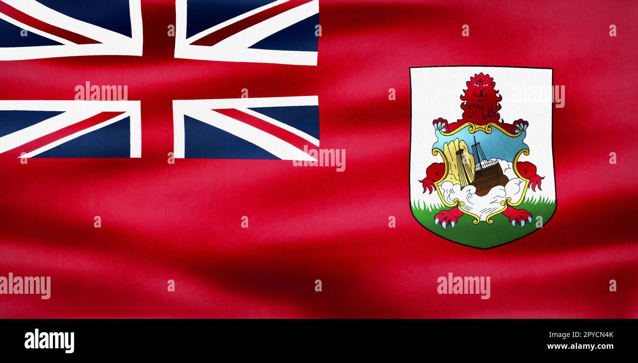 Bermuda flag - realistic waving fabric flag Stock Photo - Alamy