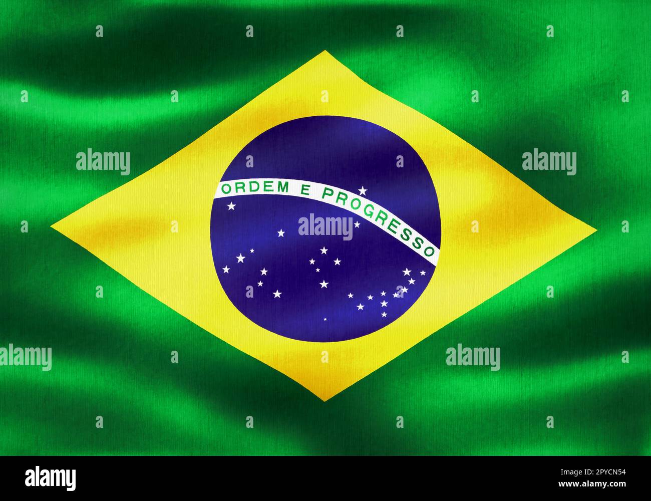 Brazil flag - realistic waving fabric flag Stock Photo - Alamy