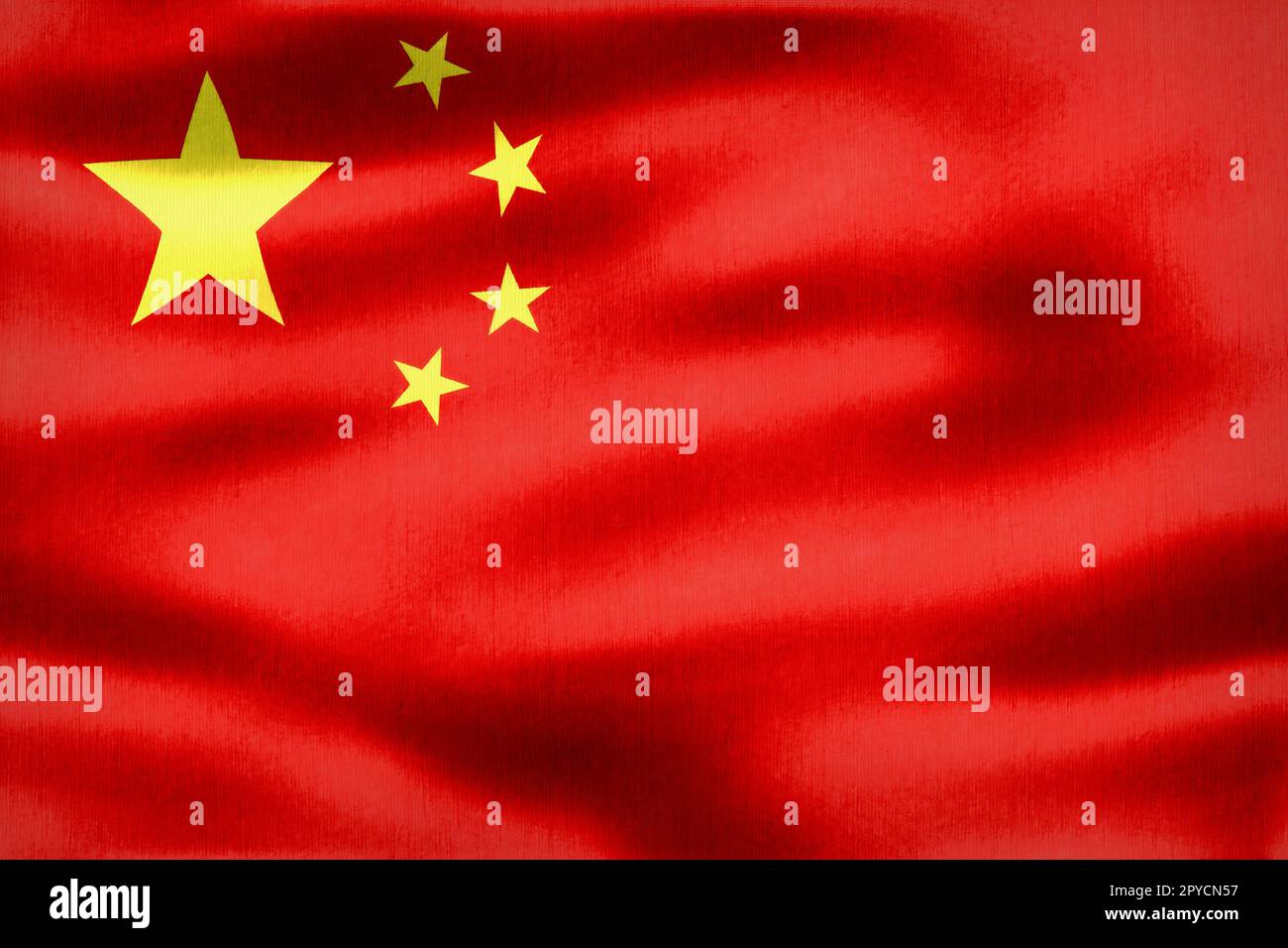 China flag - realistic waving fabric flag Stock Photo - Alamy
