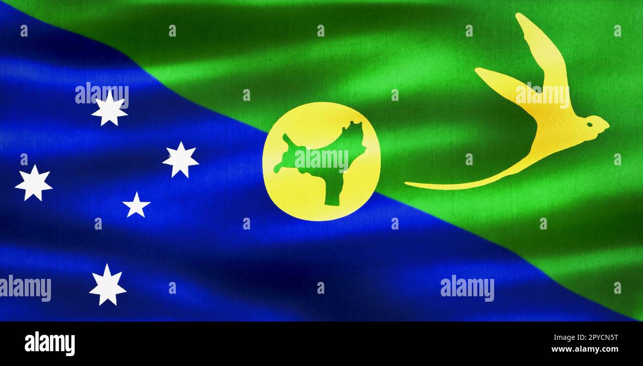 Christmas Island flag - realistic waving fabric flag Stock Photo - Alamy