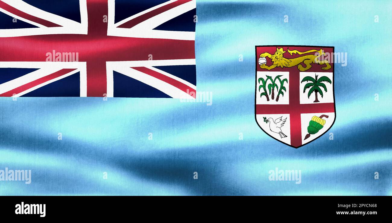 Fiji flag - realistic waving fabric flag Stock Photo - Alamy