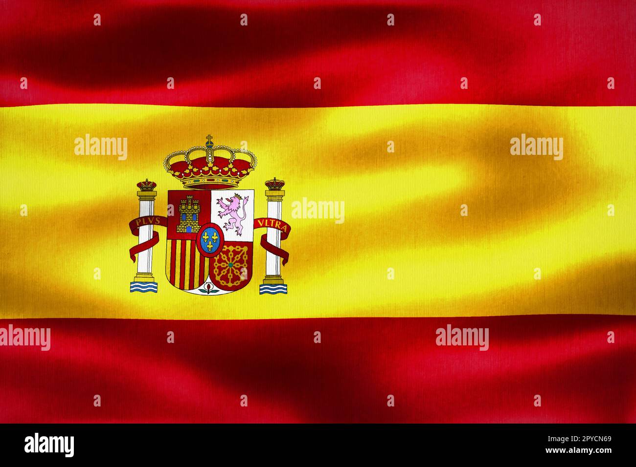Spain flag - realistic waving fabric flag Stock Photo - Alamy