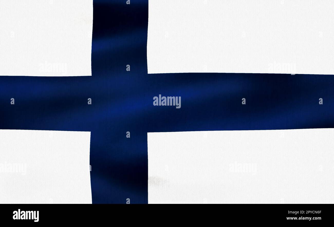Finland flag - realistic waving fabric flag Stock Photo - Alamy