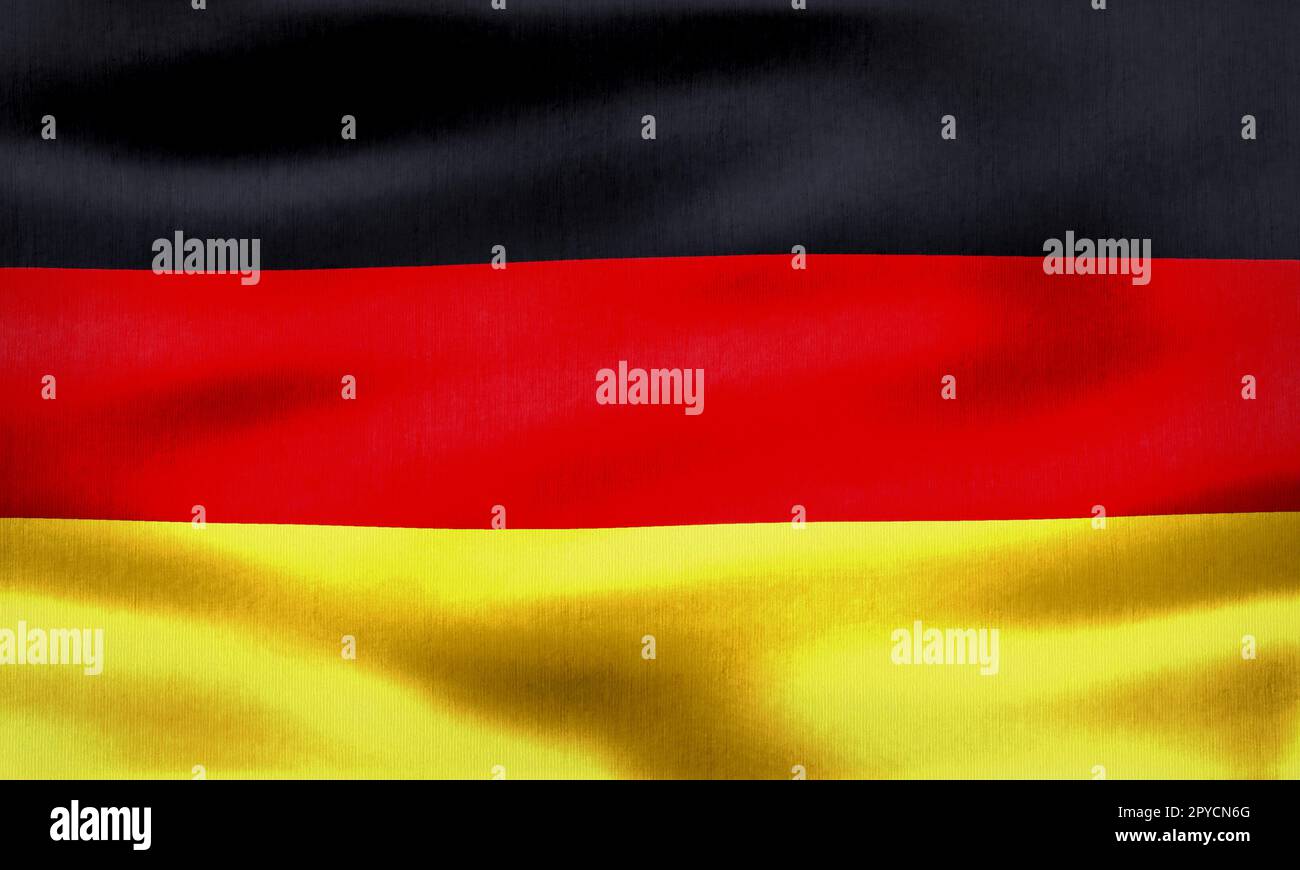 Germany flag - realistic waving fabric flag Stock Photo - Alamy
