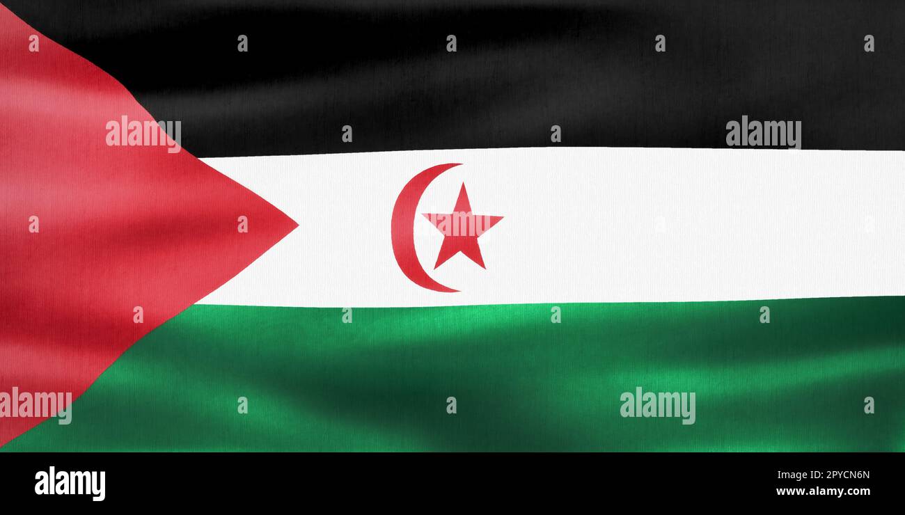 Western Sahara flag - realistic waving fabric flag Stock Photo - Alamy