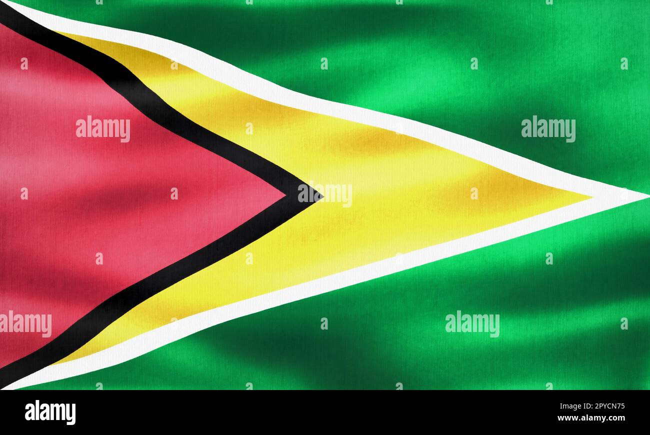 Guyana flag - realistic waving fabric flag Stock Photo - Alamy