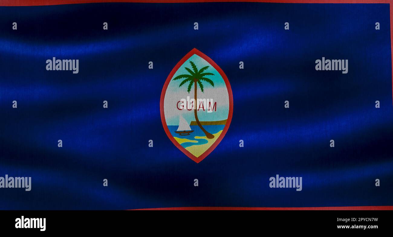 Guam flag - realistic waving fabric flag Stock Photo - Alamy