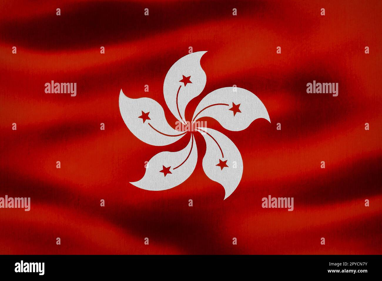 Hong Kong flag - realistic waving fabric flag Stock Photo - Alamy