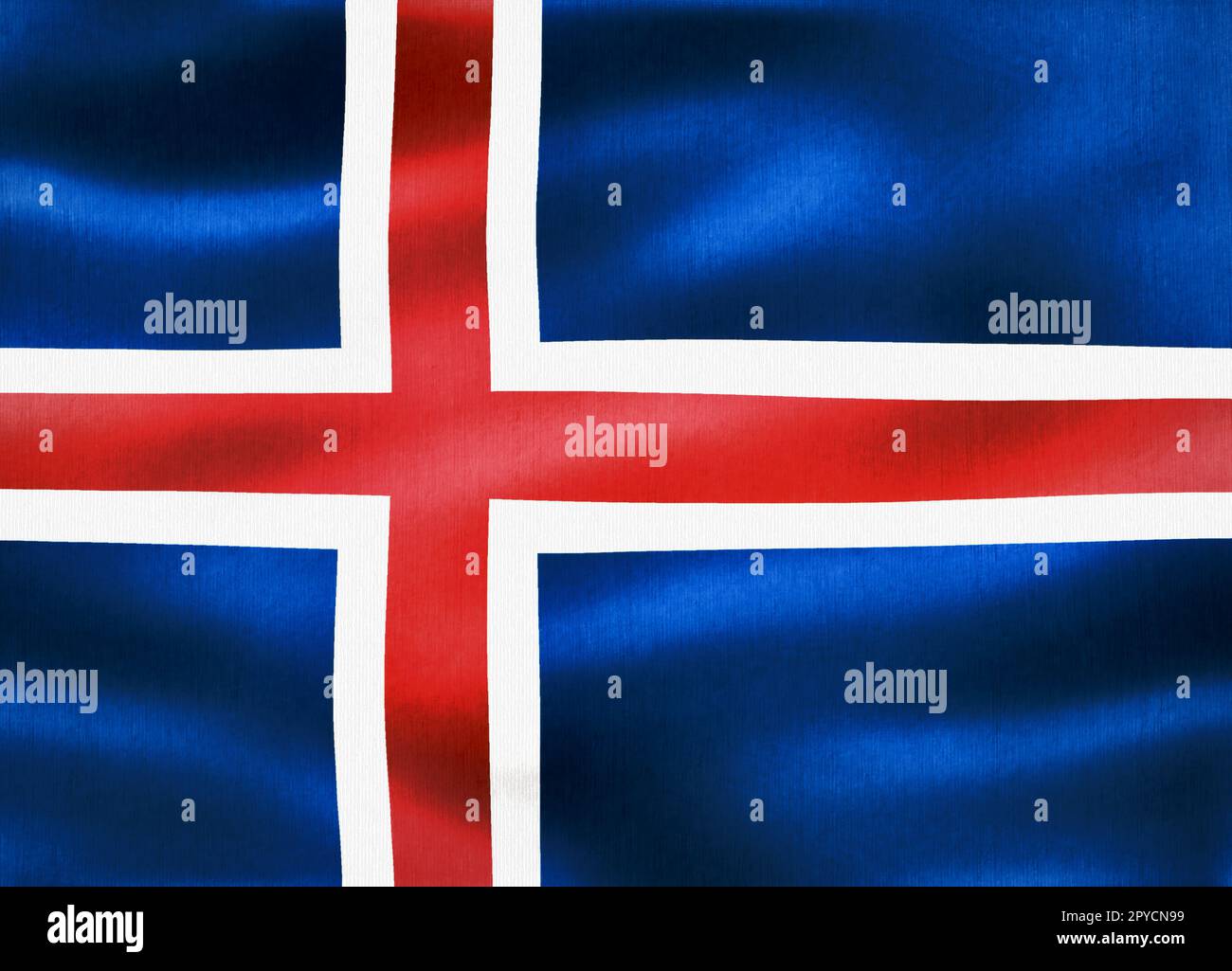 3D-Illustration of a Iceland flag - realistic waving fabric flag Stock ...