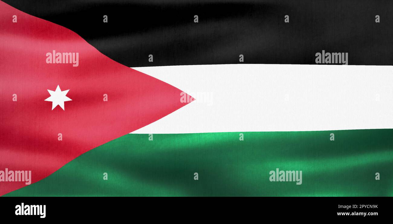 3D-Illustration of a Jordan flag - realistic waving fabric flag Stock ...