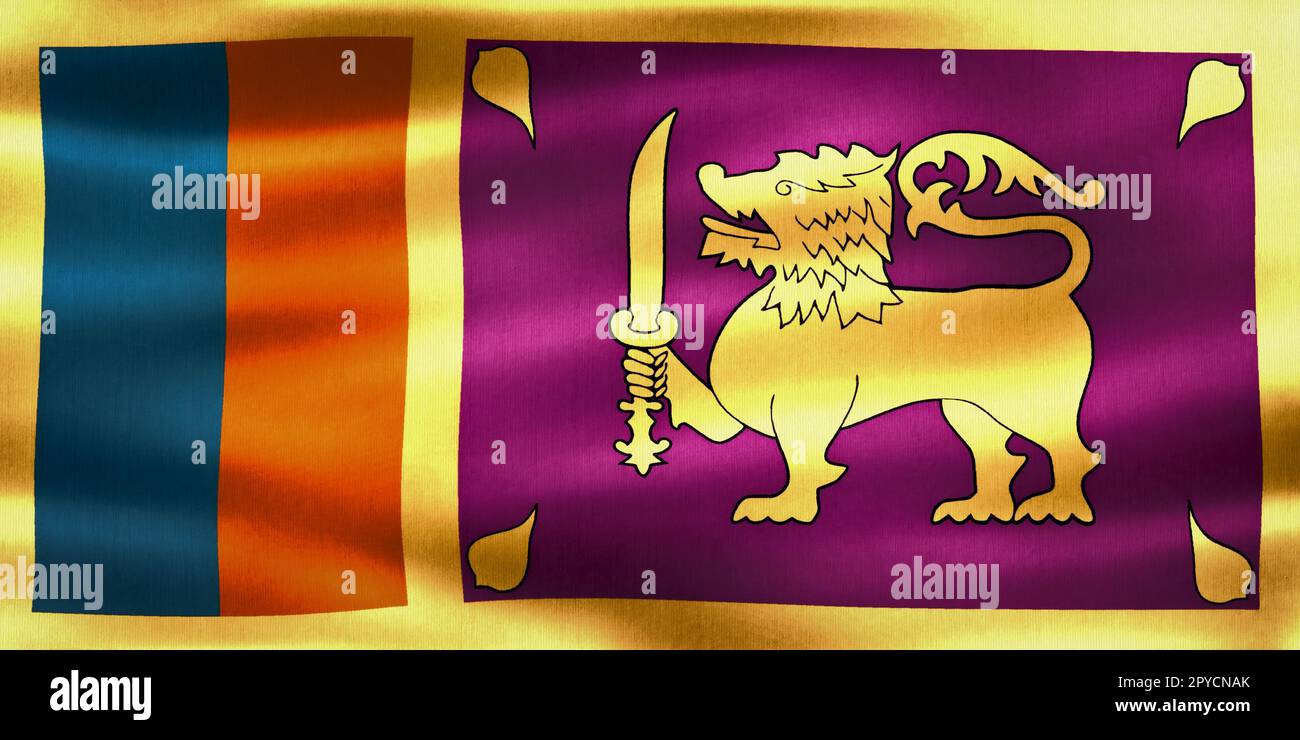 3D-Illustration of a Sri Lanka flag - realistic waving fabric flag ...