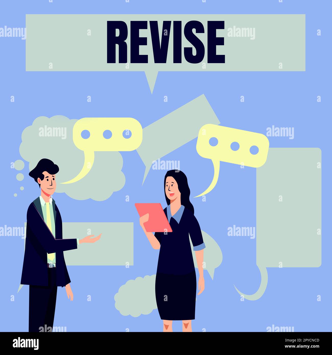 Hand writing sign Revise. Business showcase survey over whole subject ...