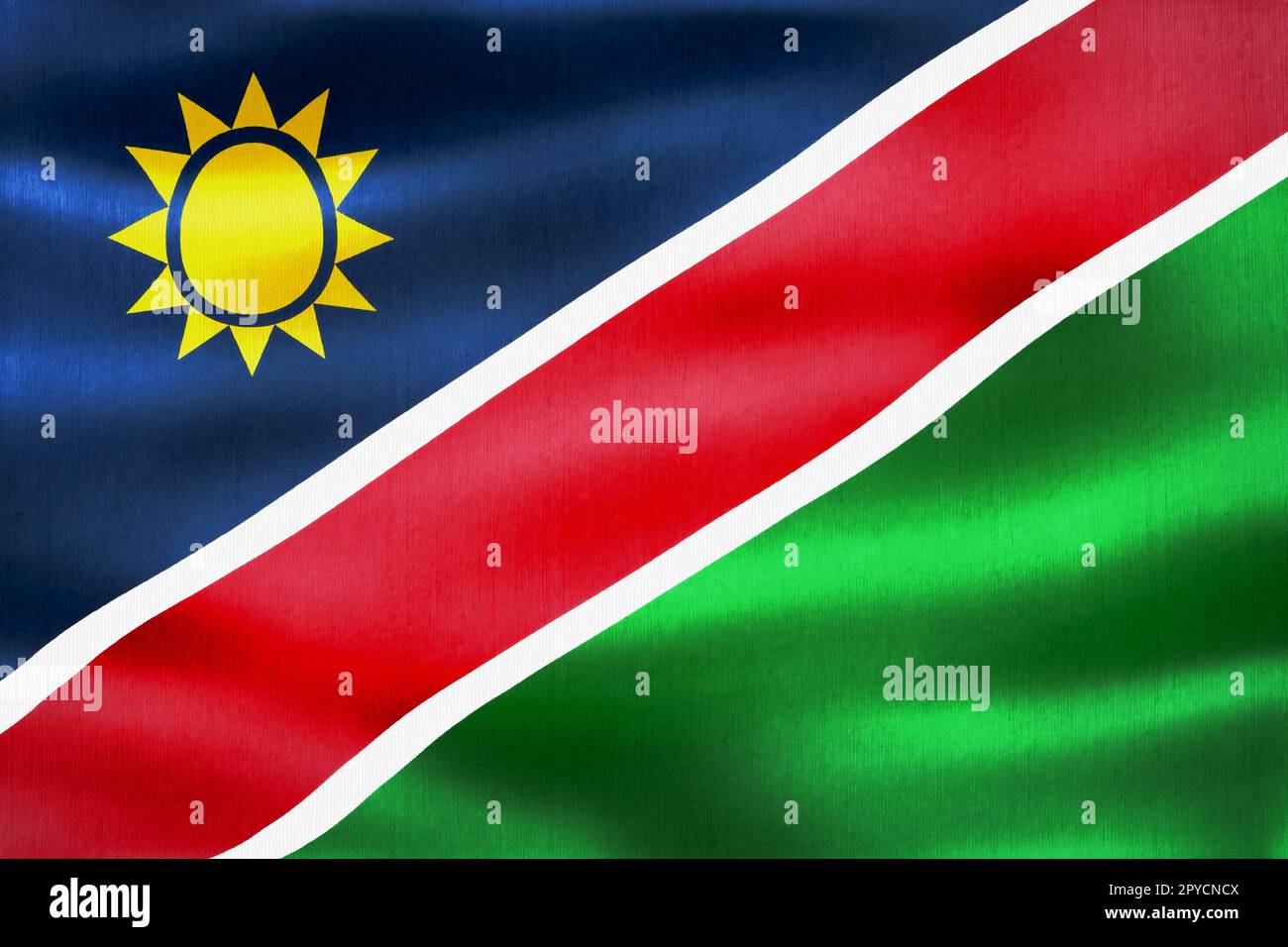 3D-Illustration of a Namibia flag - realistic waving fabric flag Stock ...