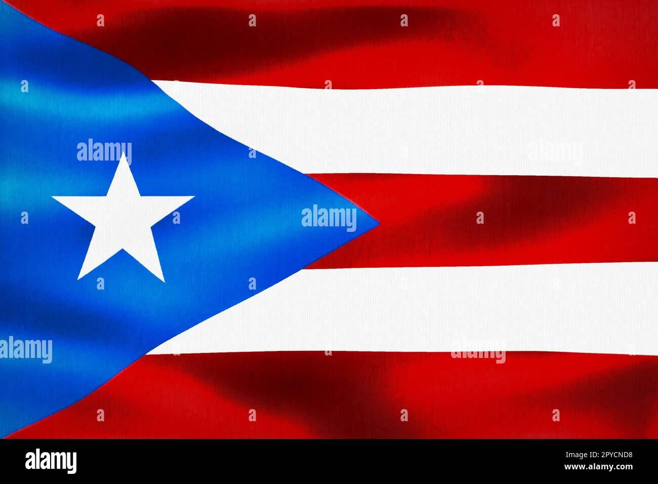 3D-Illustration of a Puerto Rico flag - realistic waving fabric flag ...