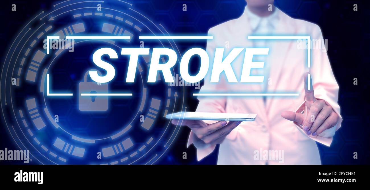 Text sign showing Stroke. Internet Concept act of hitting or striking ...