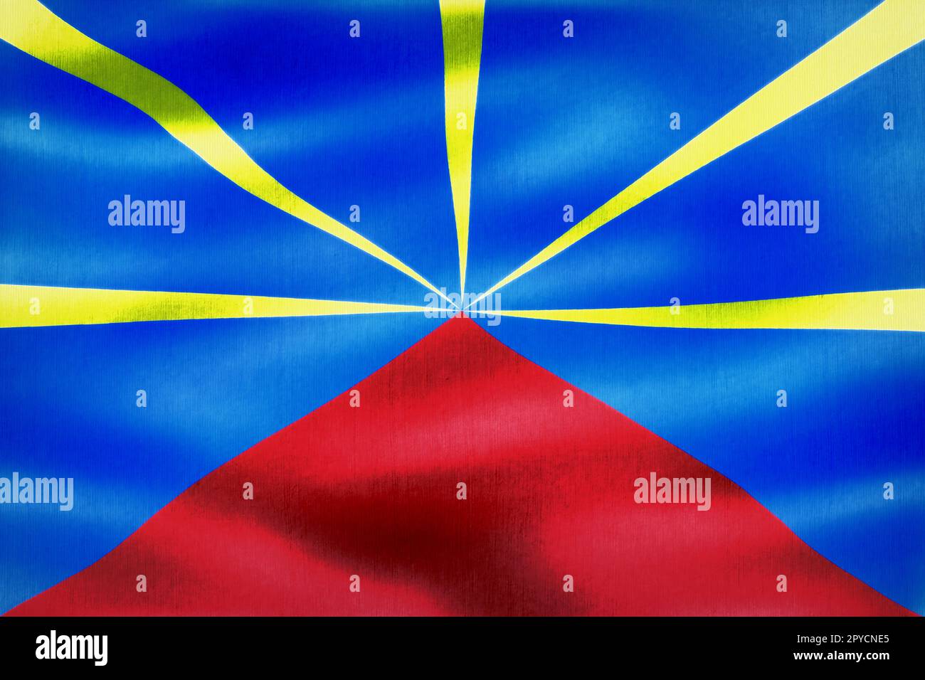 3D-Illustration of a Reunion flag - realistic waving fabric flag Stock ...