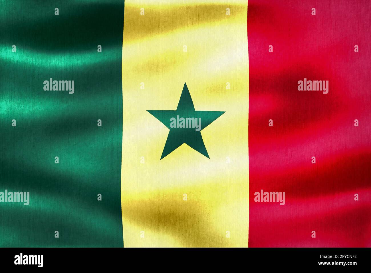 3D-Illustration of a Senegal flag - realistic waving fabric flag Stock ...