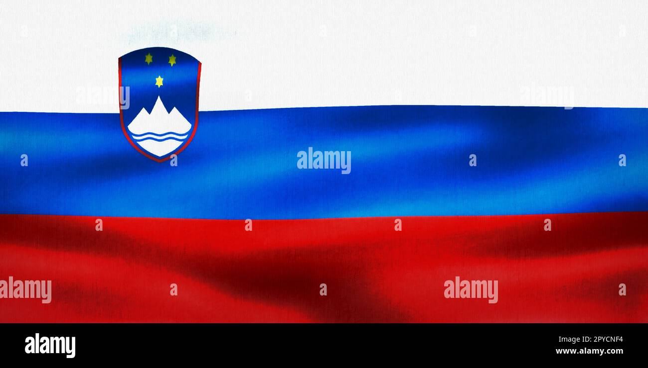 3D-Illustration of a Slovenia flag - realistic waving fabric flag Stock ...