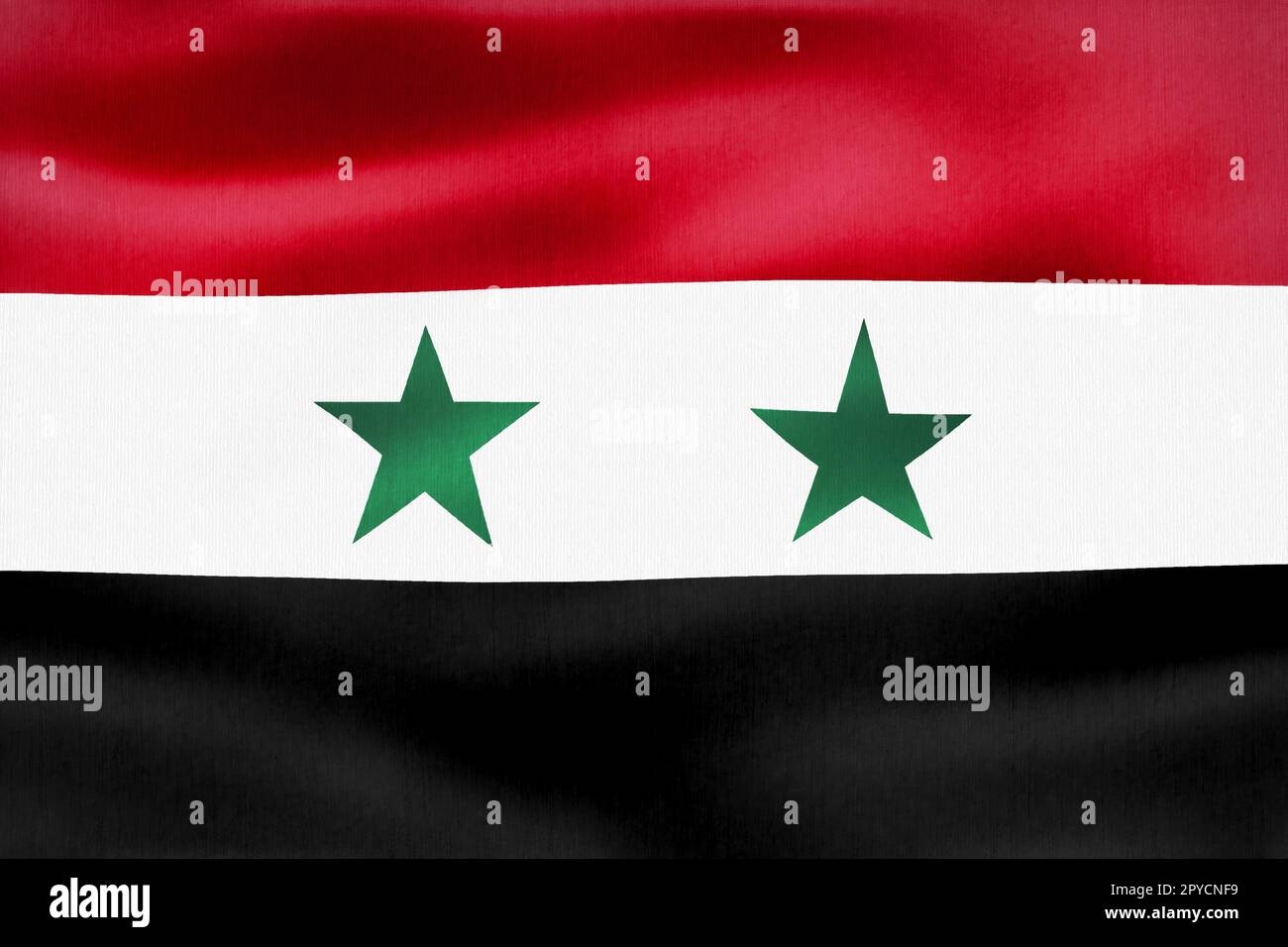 3D-Illustration of a Syria flag - realistic waving fabric flag Stock ...