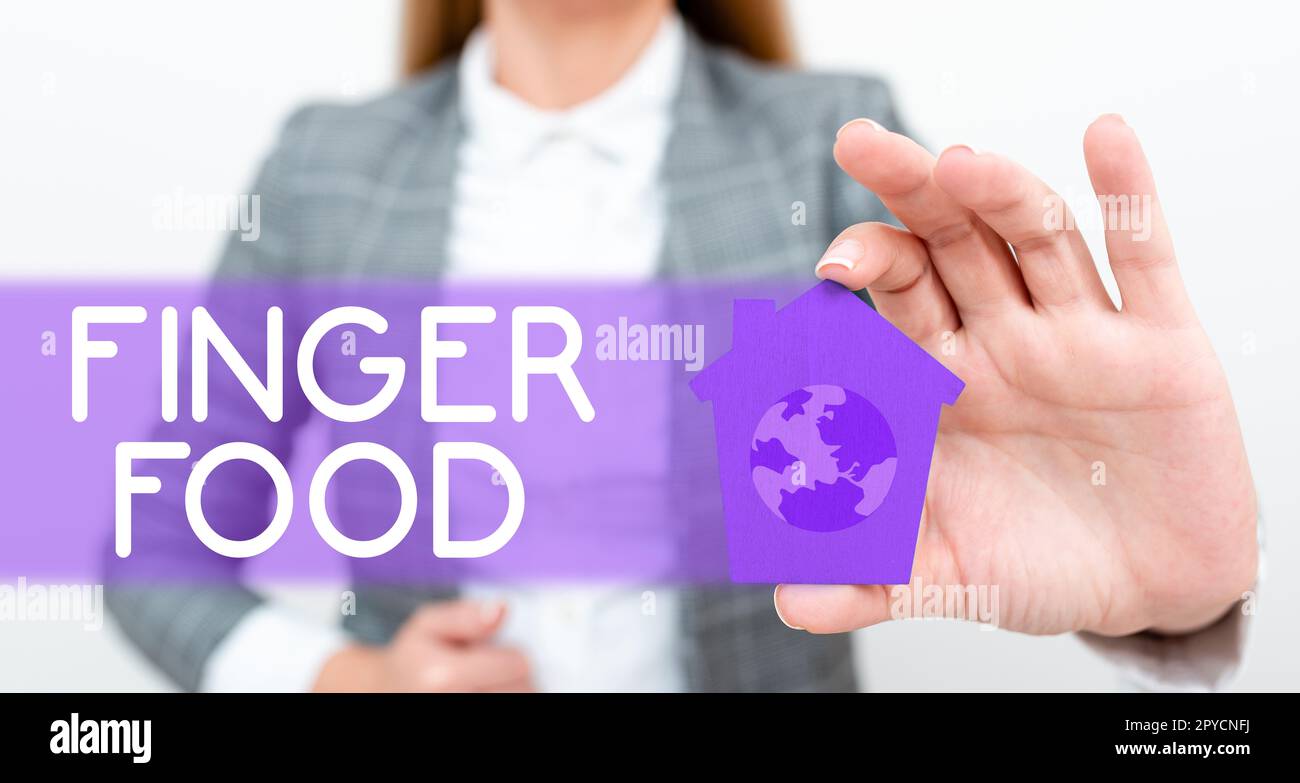 Handwriting text Finger Food. Word Written on products and digestives ...