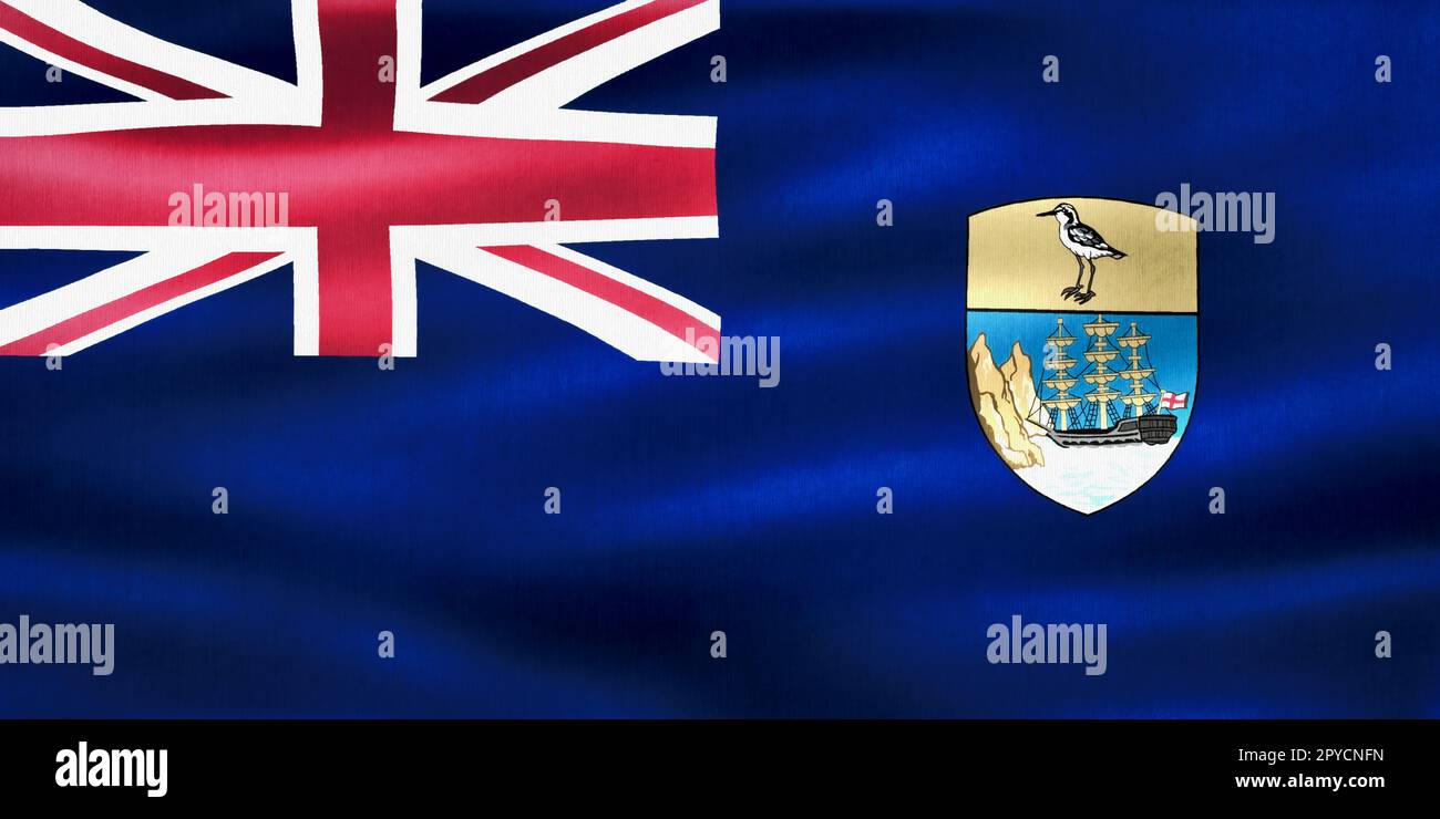 3D-Illustration of a Saint Helena flag - realistic waving fabric flag Stock Photo - Alamy