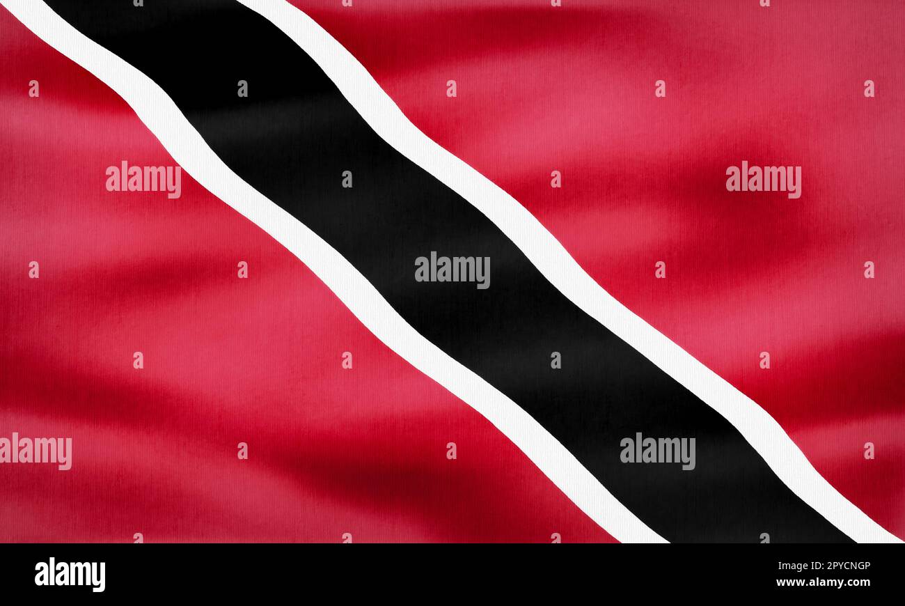 3D-Illustration of a Trinidad and Tobago flag - realistic waving fabric flag Stock Photo - Alamy
